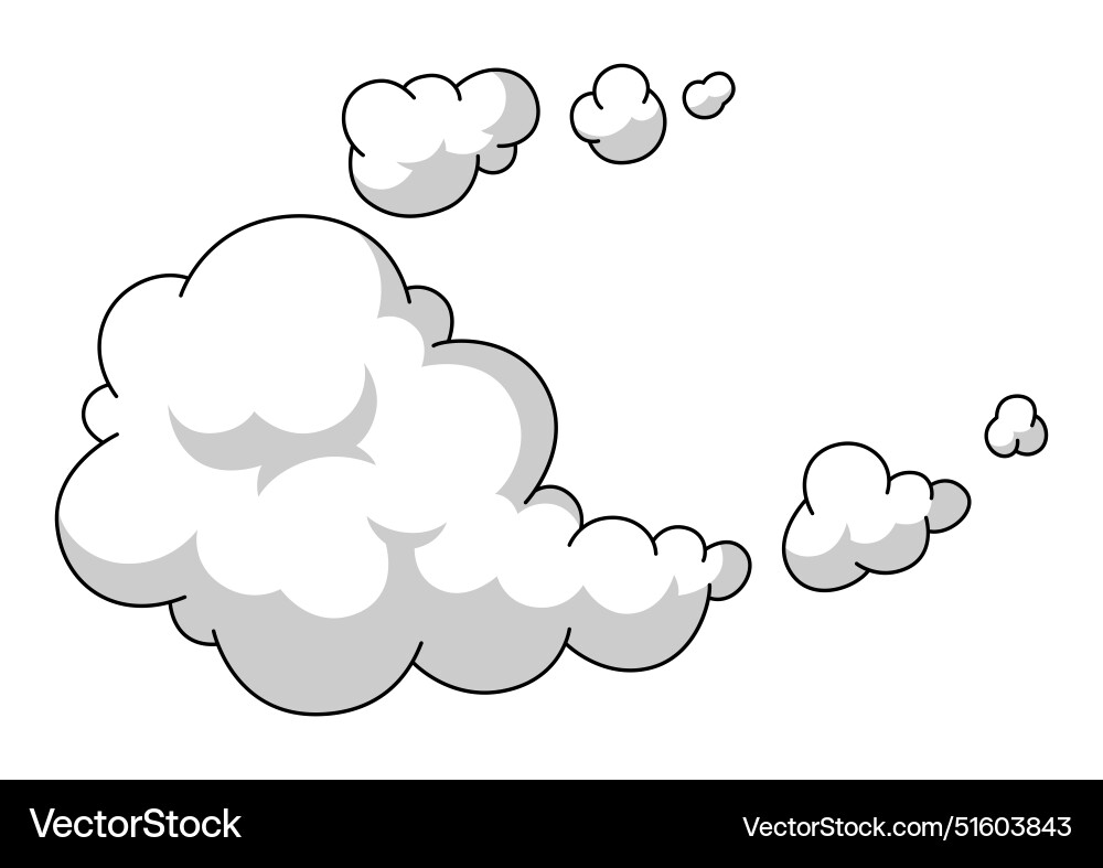Cartoon of smoke comic image Royalty Free Vector Image