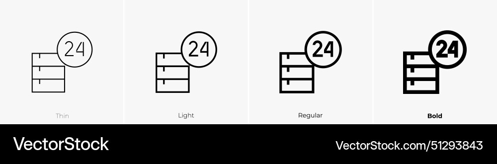 Data icon thin light regular and bold style Vector Image