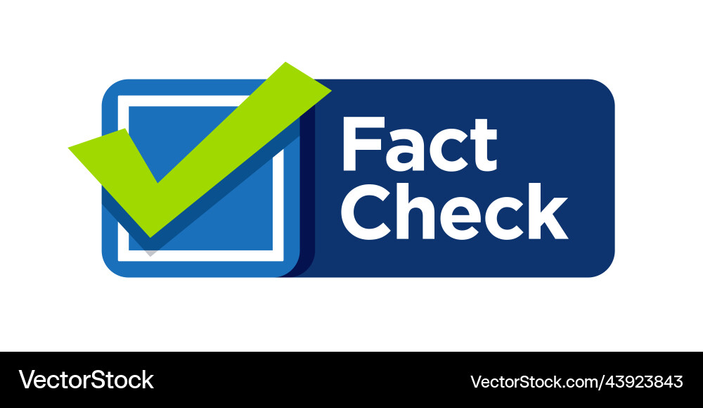 Fact check design checkmark on box Royalty Free Vector Image