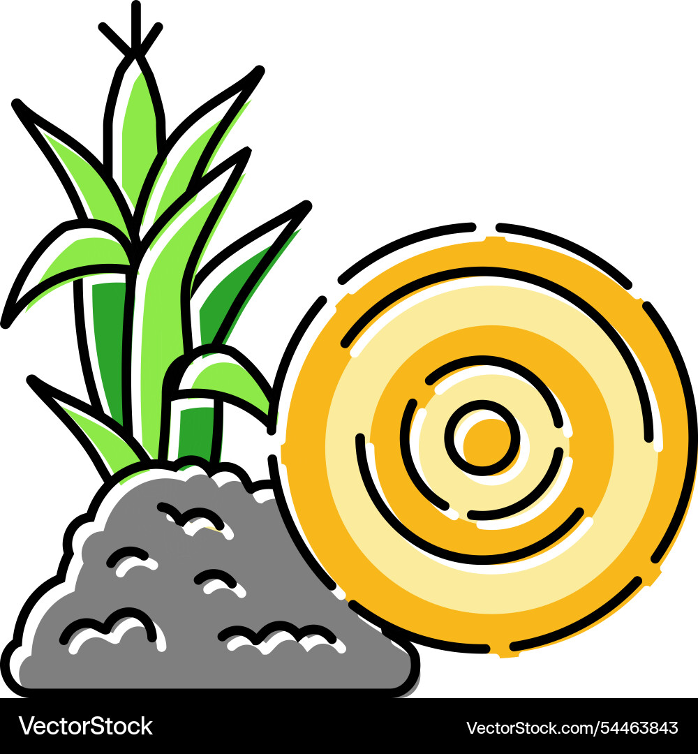 Feedstock biomass color icon Royalty Free Vector Image