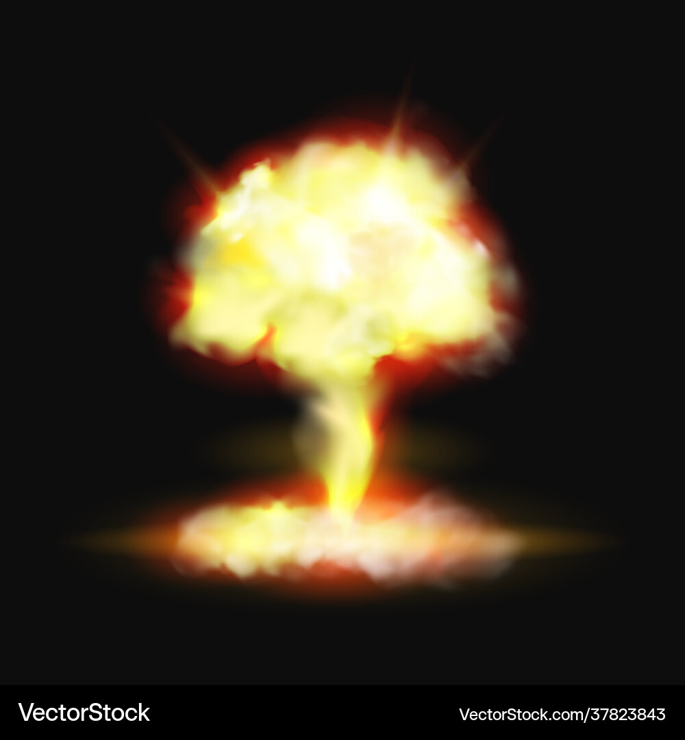 Fiery boom explosive bomb mushroom explosion Vector Image