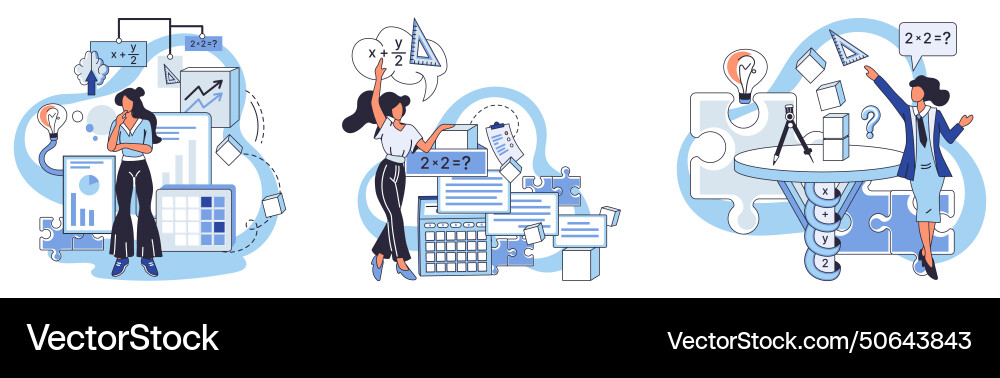 Mathematics every math equation is riddle Vector Image