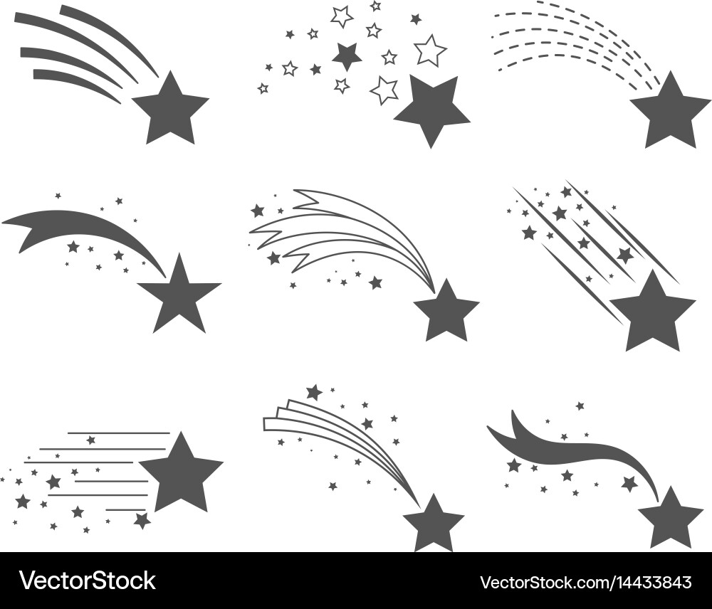 Meteor Star Icons - Shooting Stars Royalty Free Vector Image
