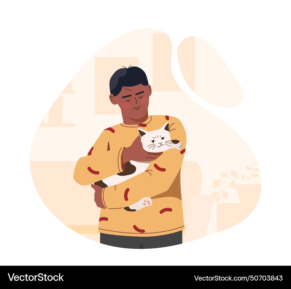 Person with pet concept Royalty Free Vector Image