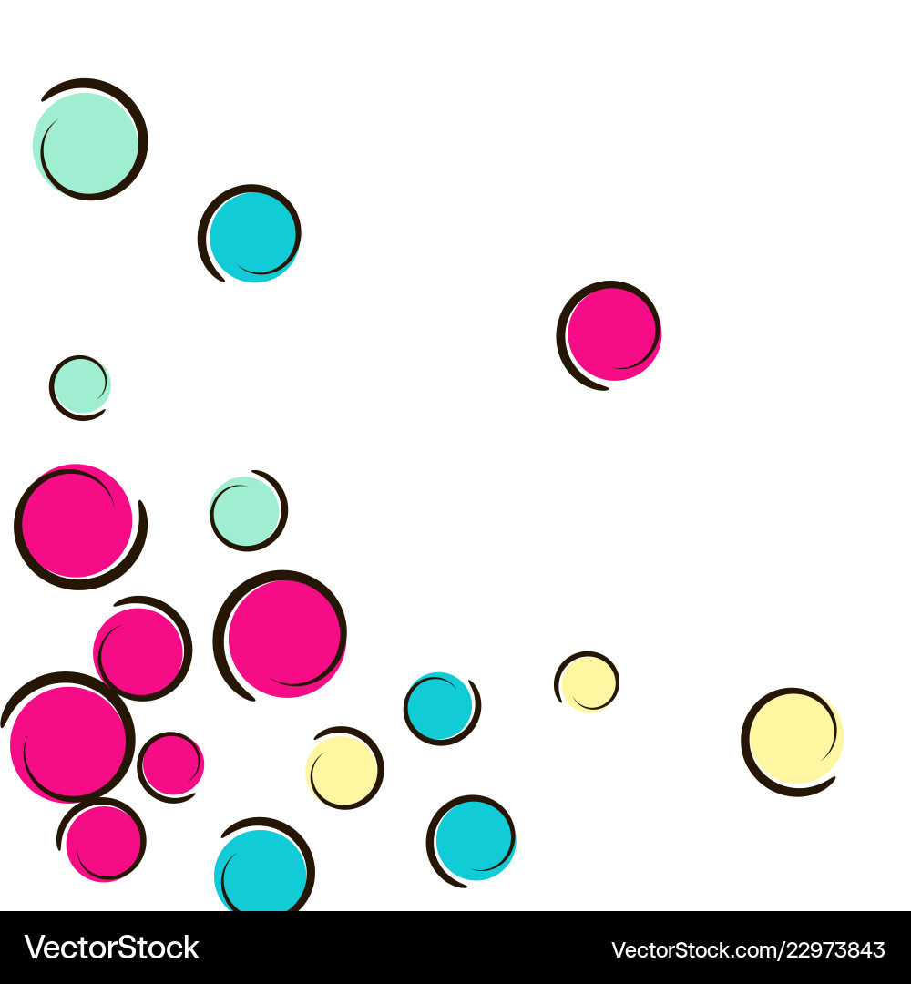 Pop art border with comic polka dot confetti Vector Image