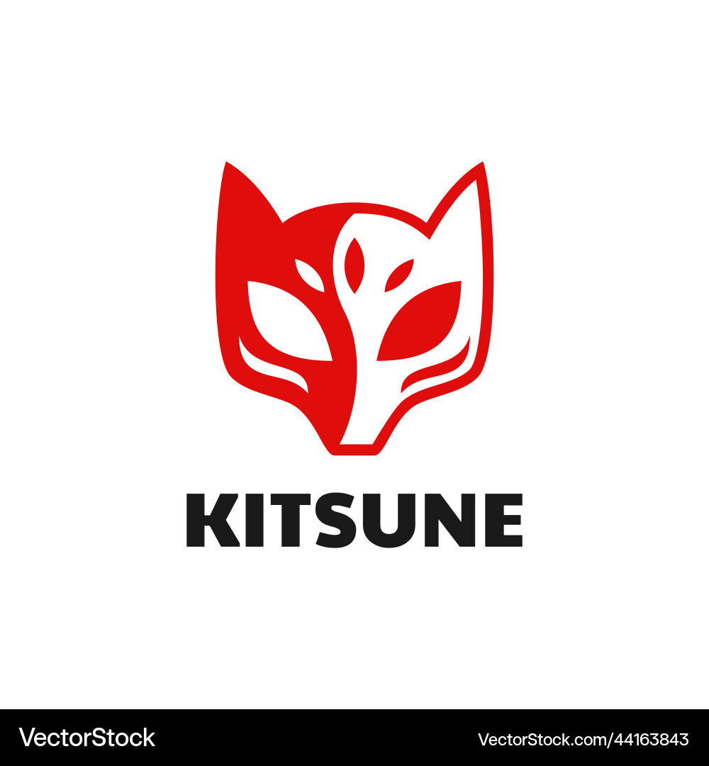 Simple kitsune head logo design Royalty Free Vector Image