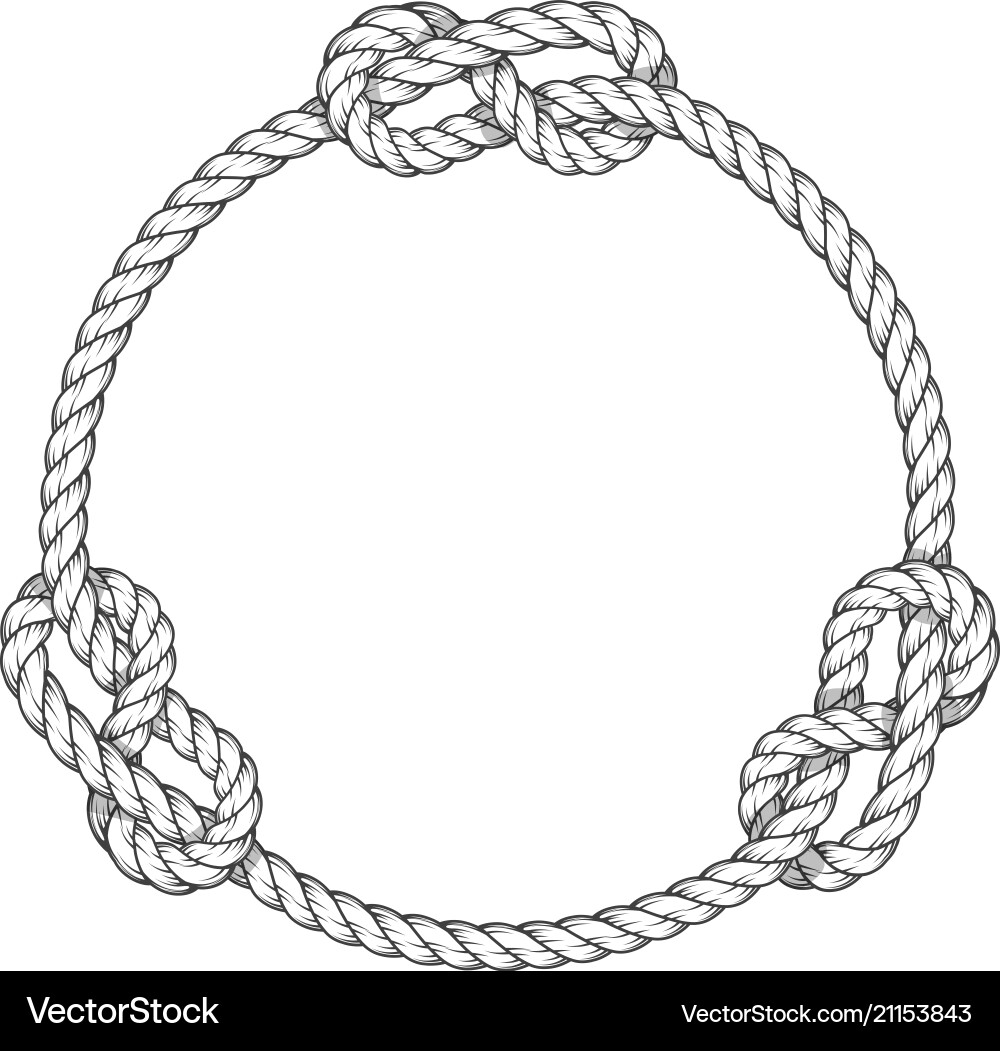 Vintage Braided Rope Circle Frame Royalty Free Vector Image