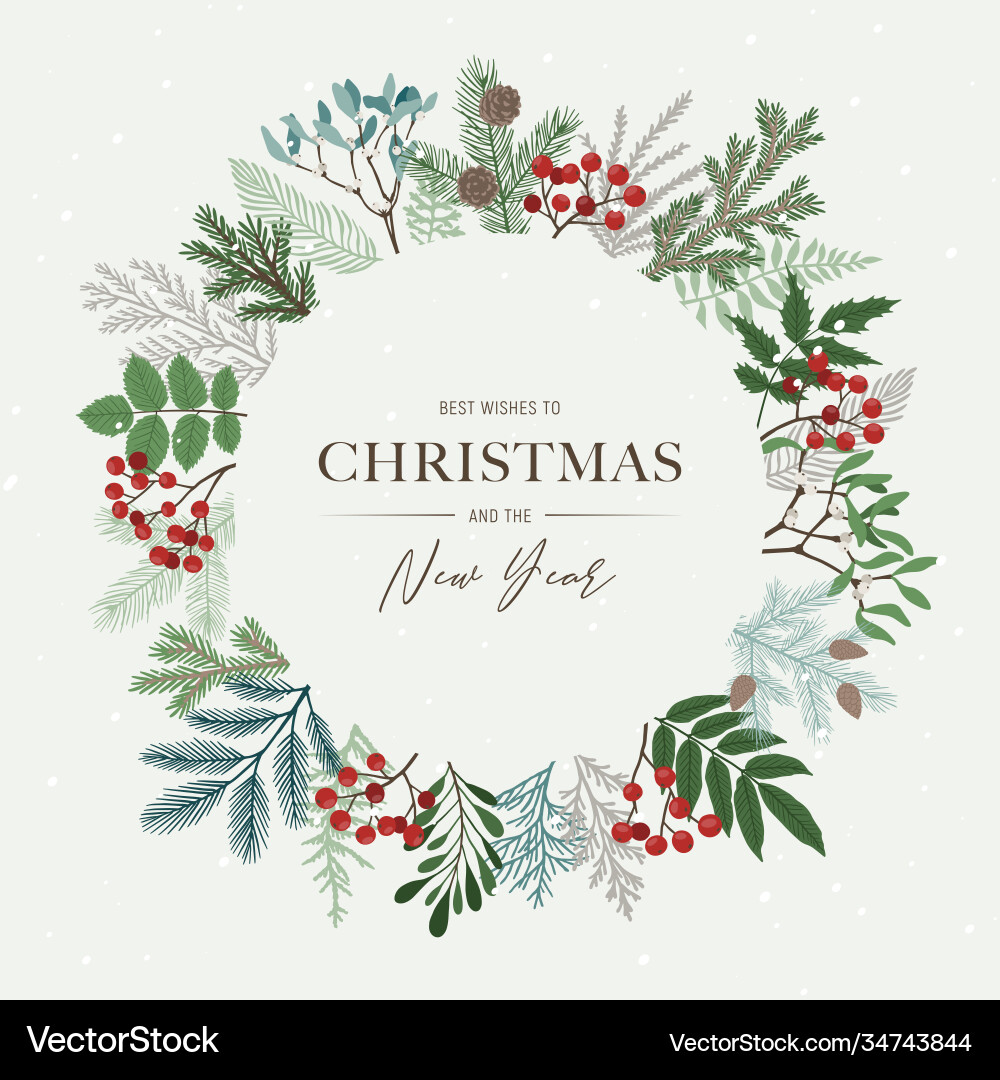 Christmas Round Festive Frame Royalty Free Vector Image