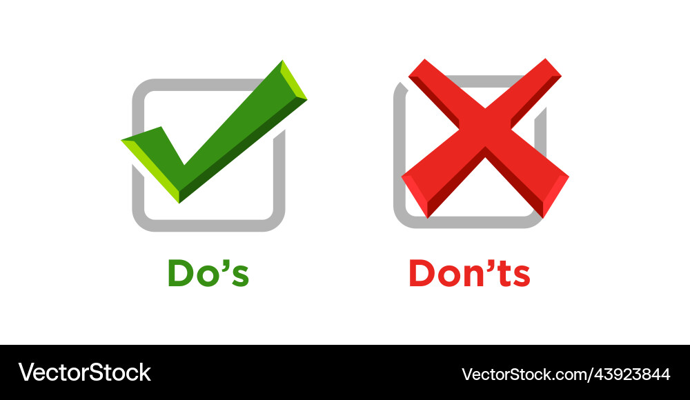 Do & Don't Icons Royalty Free Vector Image