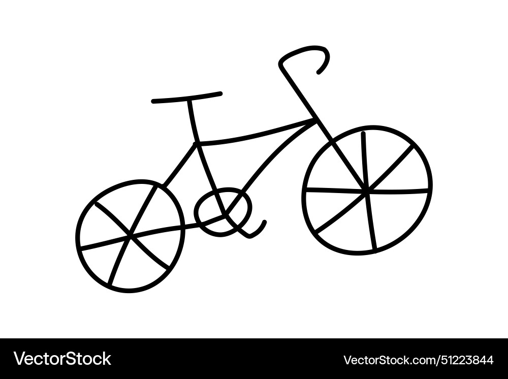 Doodle bicycle side view isolated drawn bike Vector Image