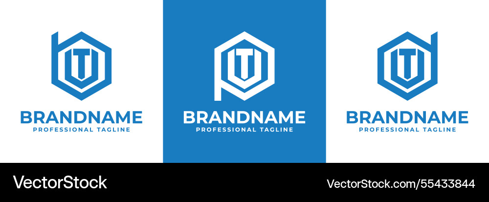 Buchstaben aber setzen Dut Hexagon Logo für btu Vektorbild