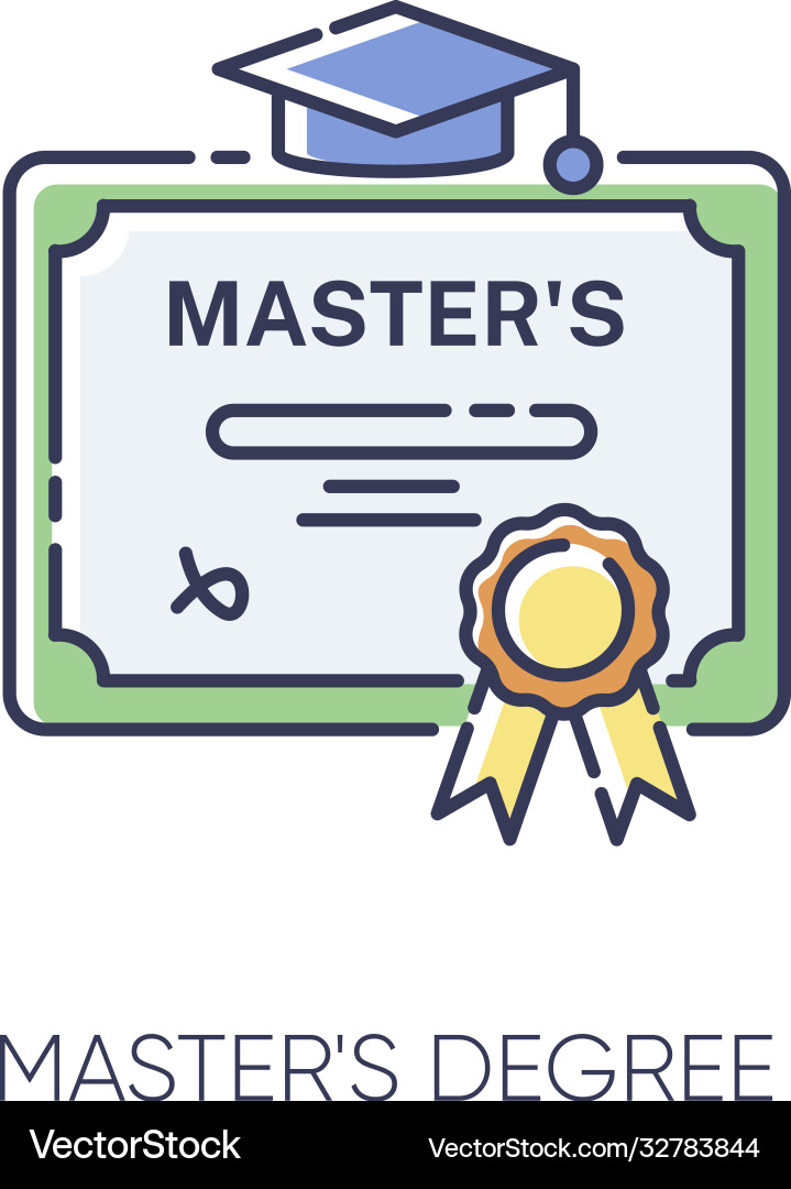 Masters degree rgb color icon Royalty Free Vector Image