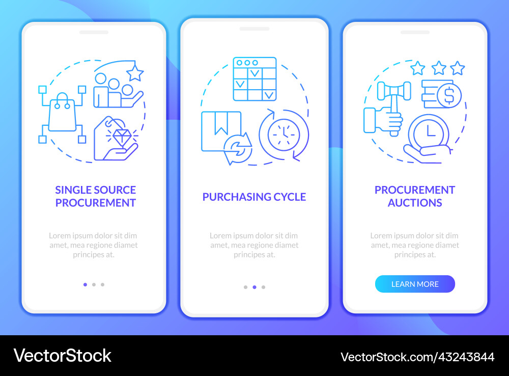 Procurement Workflow Steps Royalty Free Vector Image