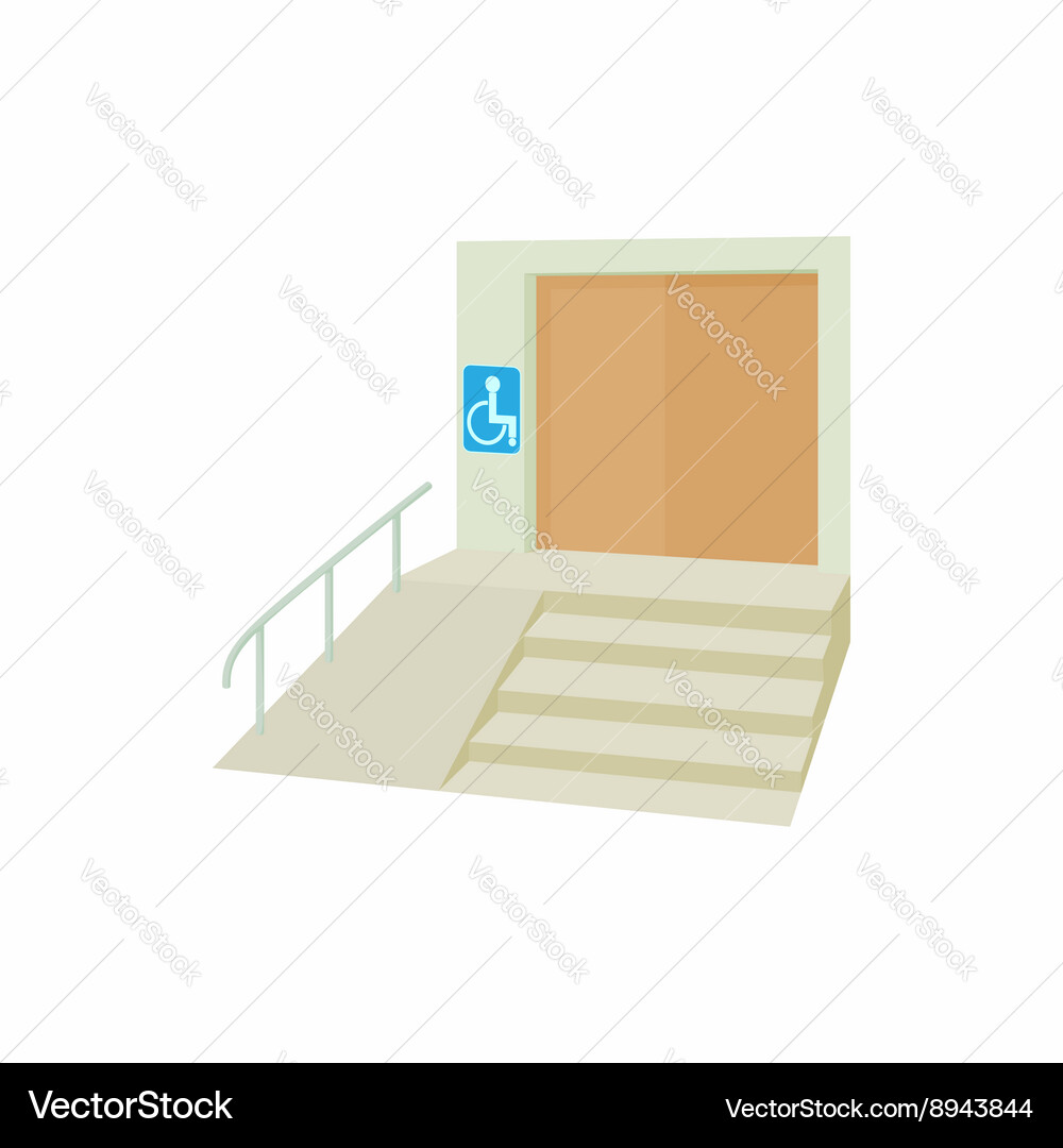Ramp for disabled icon cartoon style Royalty Free Vector