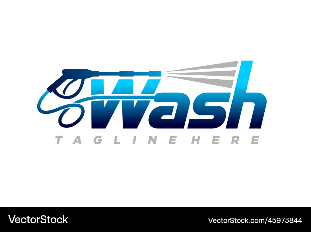 Wash lettering logo power Royalty Free Vector Image
