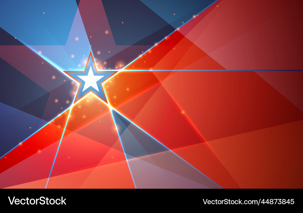Abstract star shape red and blue background Vector Image