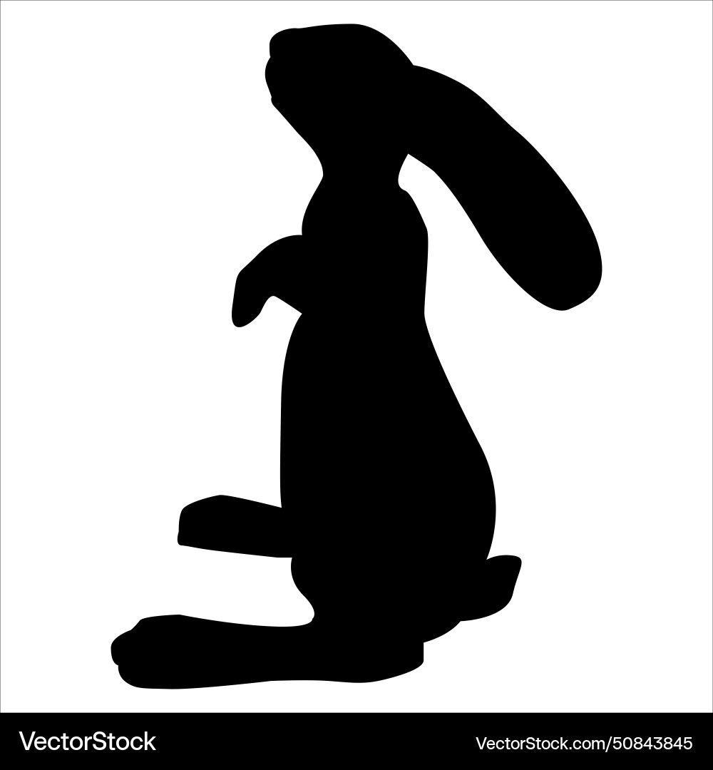 Black silhouette of rabbit isolated Royalty Free Vector