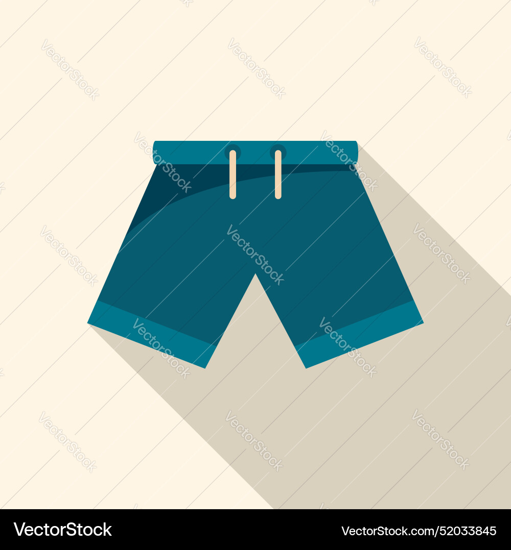 Blue shorts with long shadow simple flat design Vector Image