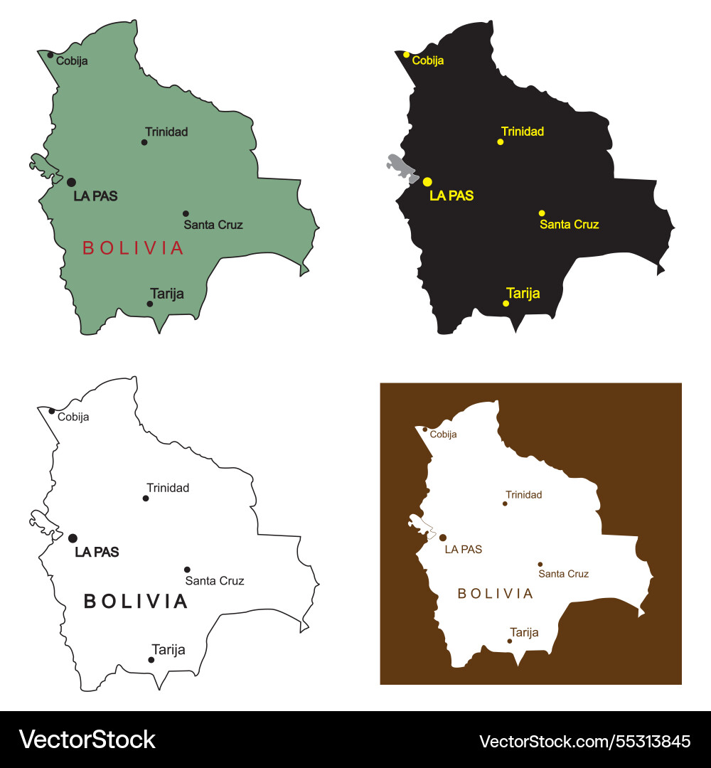 Bolivia country map Royalty Free Vector Image - VectorStock