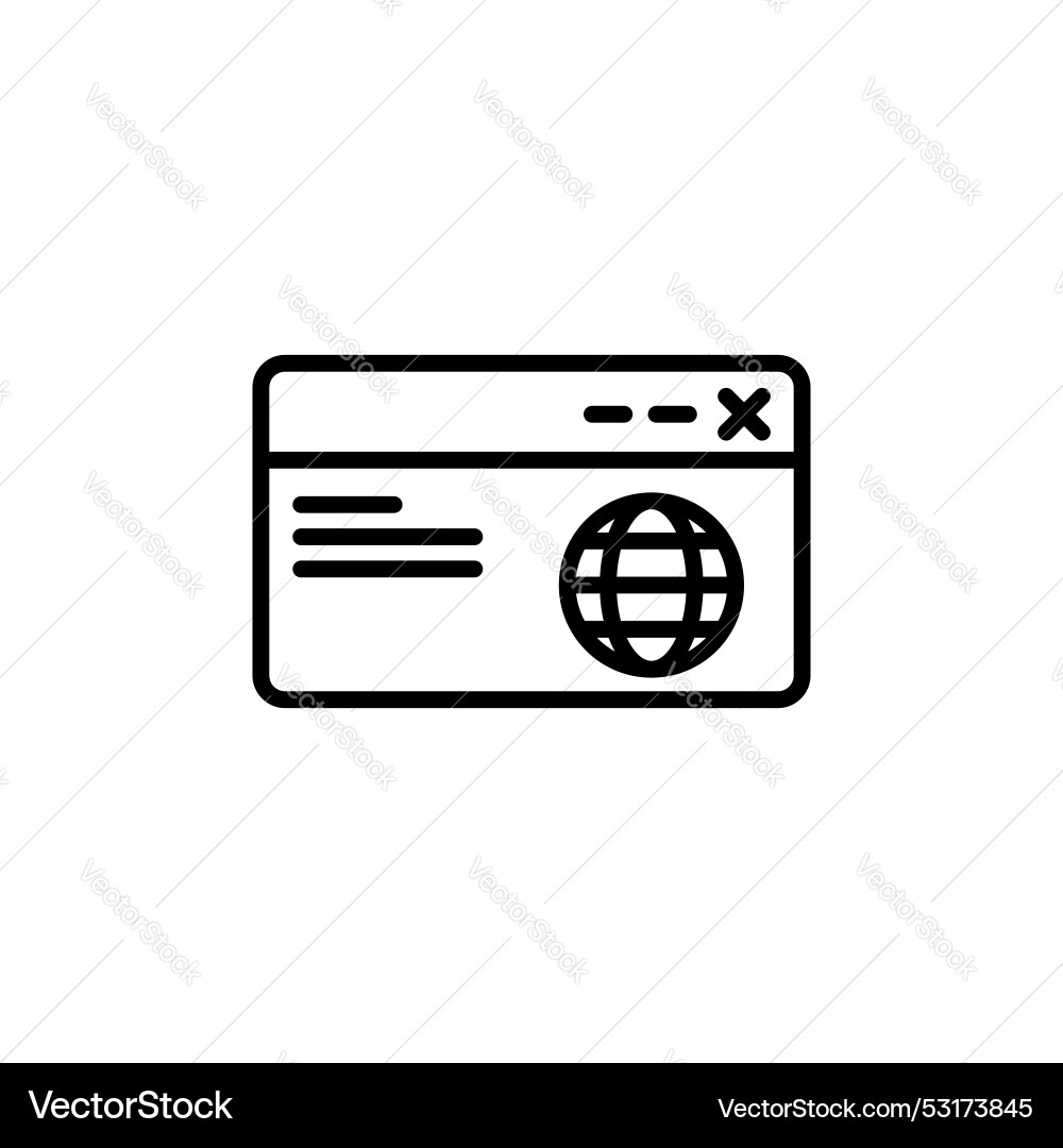 Browser icon set visit website webpage symbol Vector Image