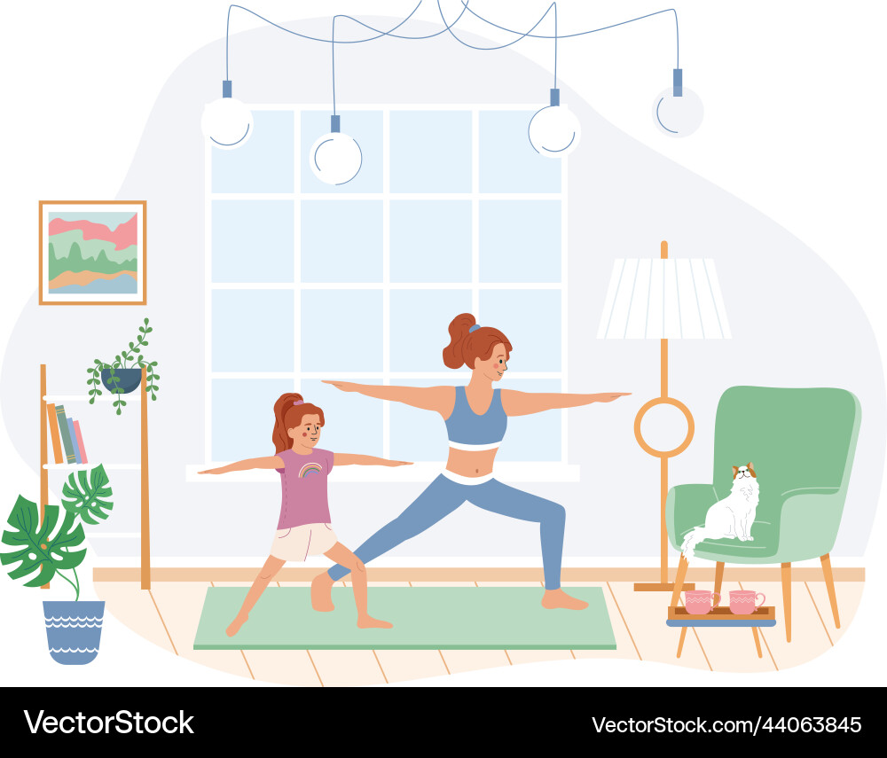 Family morning routine Royalty Free Vector Image