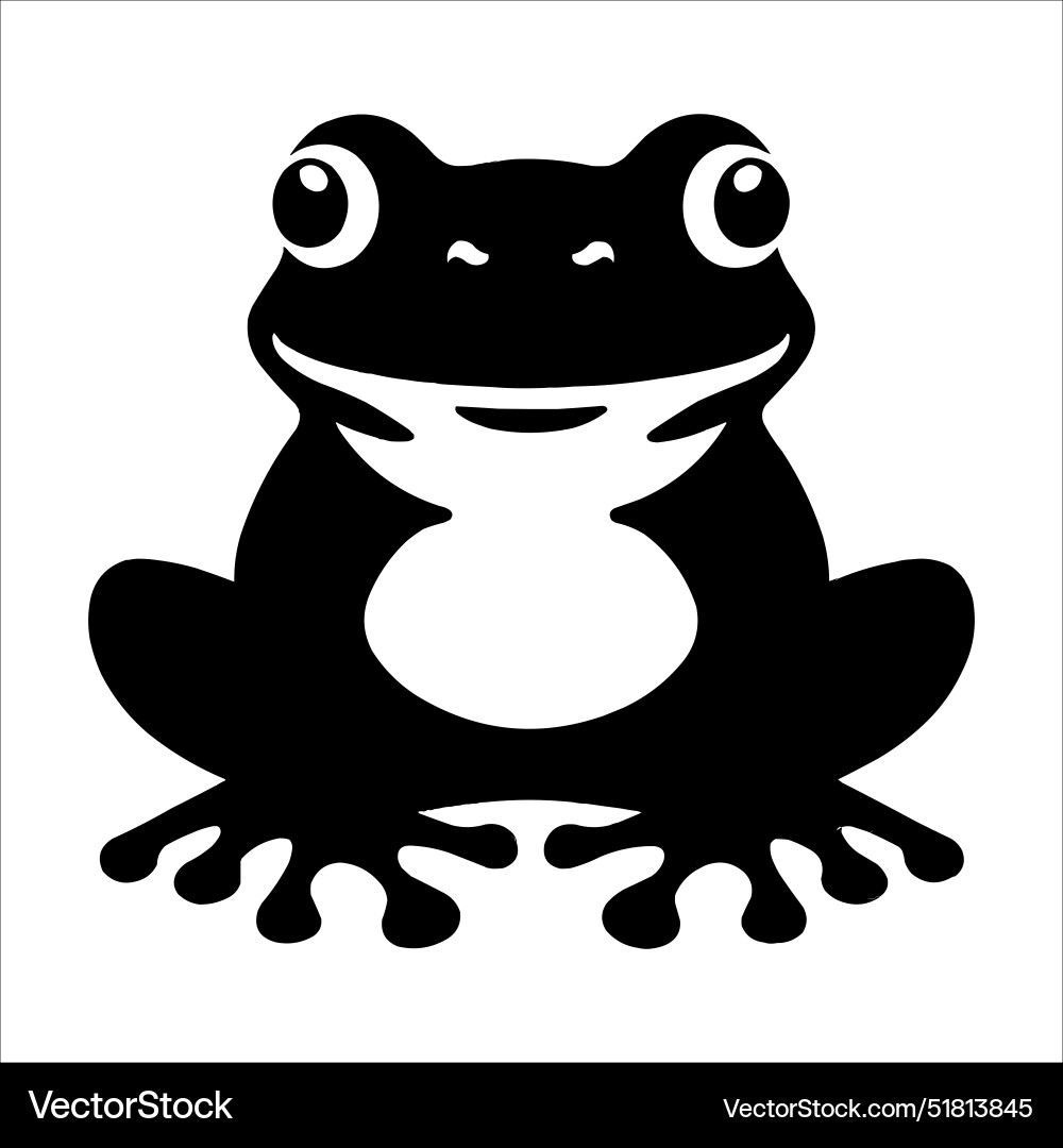 Frog silhouette isolated on white background Vector Image