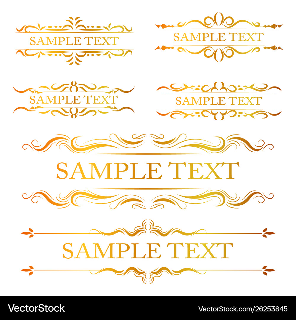 Gold ornaments collection Royalty Free Vector Image