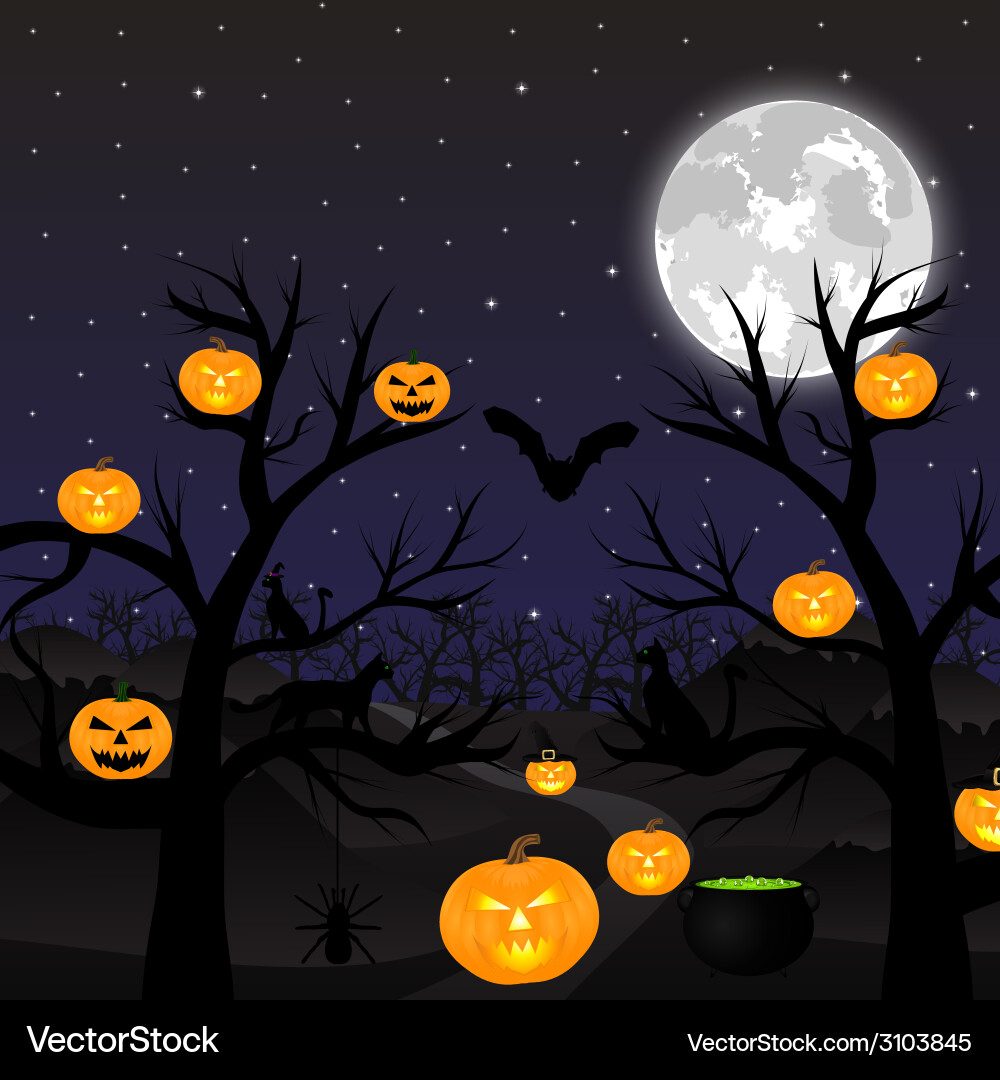 Halloween night Royalty Free Vector Image - VectorStock