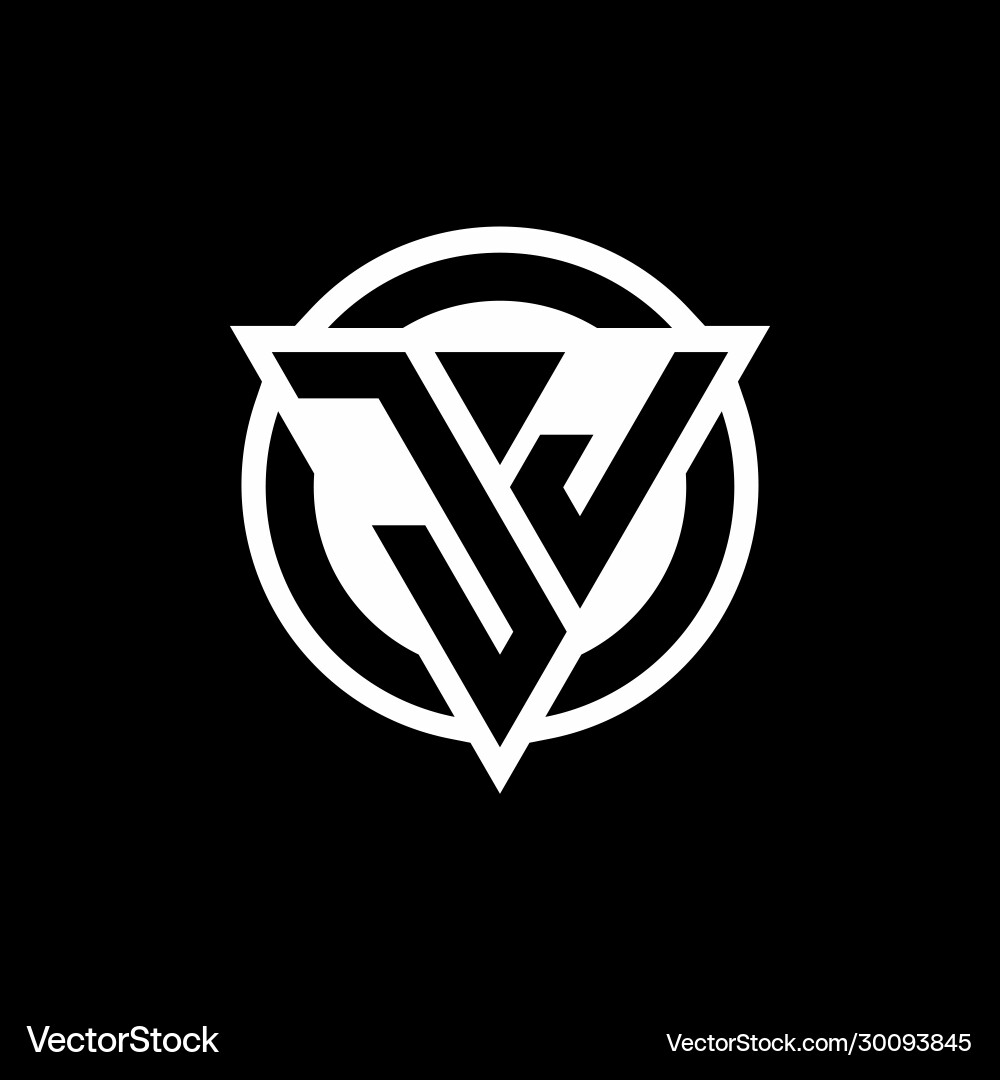 Jj logo with negative space triangle shape Vector Image