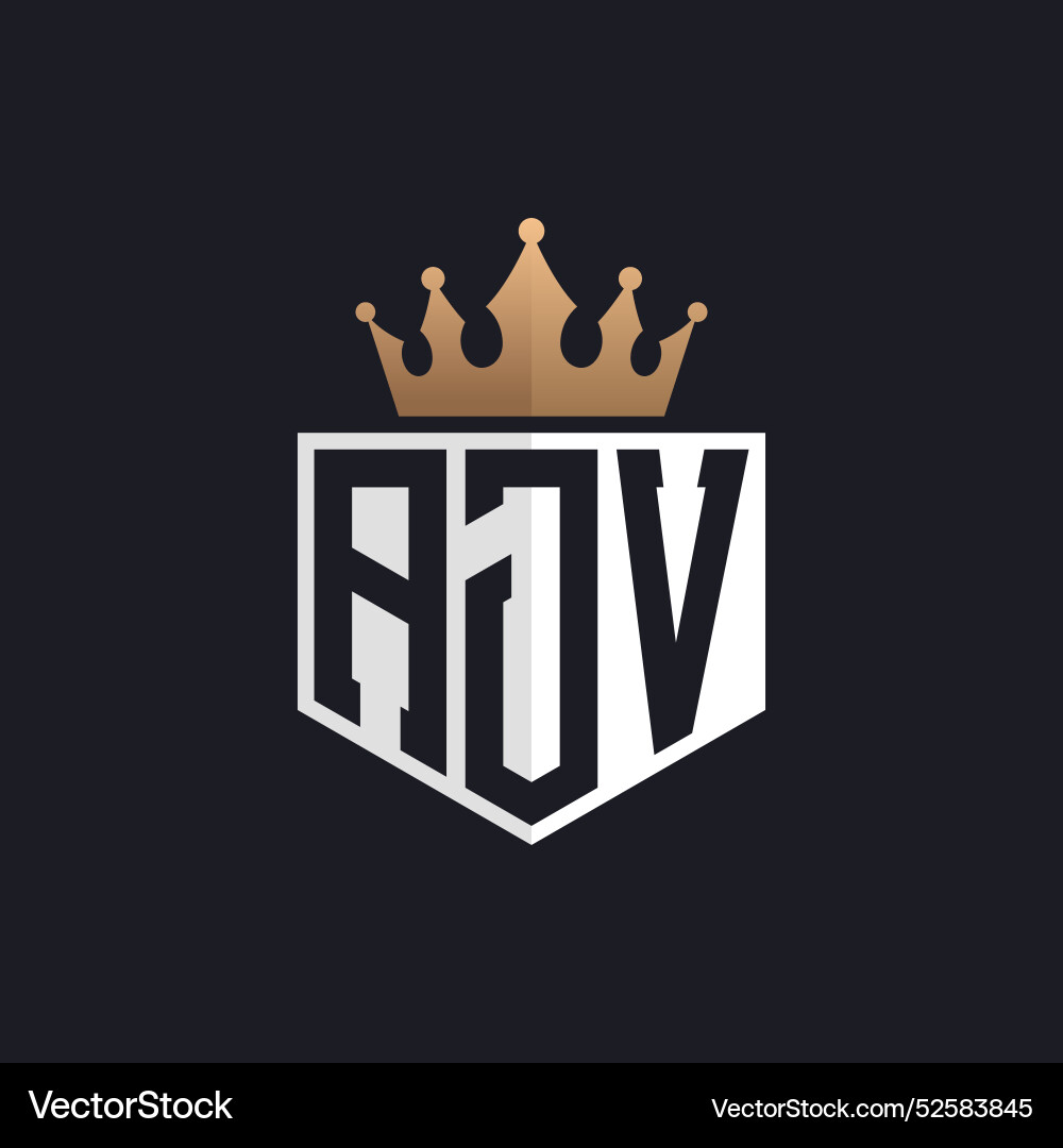 Luxury ajv logo with crown elegant initials Vector Image
