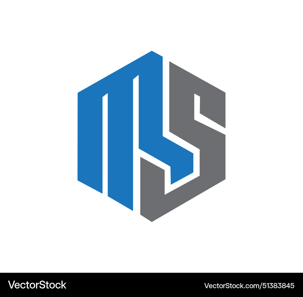 Ms abstract letters logo monogram Royalty Free Vector Image