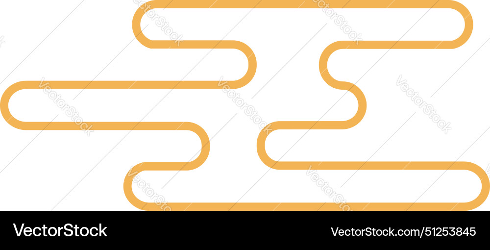 Traditional asian abstract geometric cloud outline