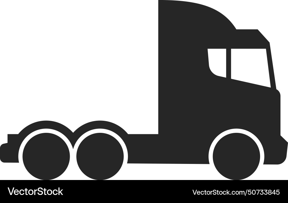 Trailer tractor black icon logistic transport Vector Image