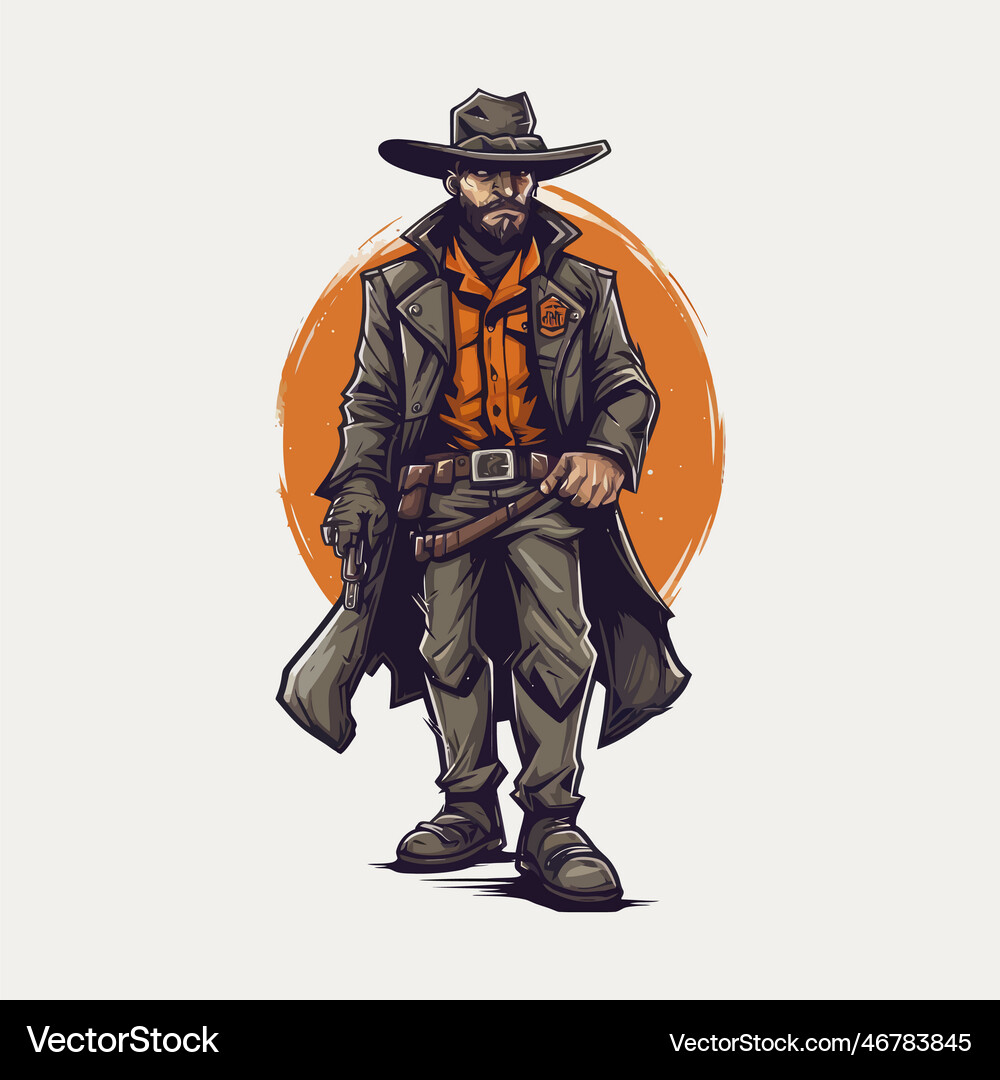 Western Esports Cowboy Logo Royalty Free Vector Image