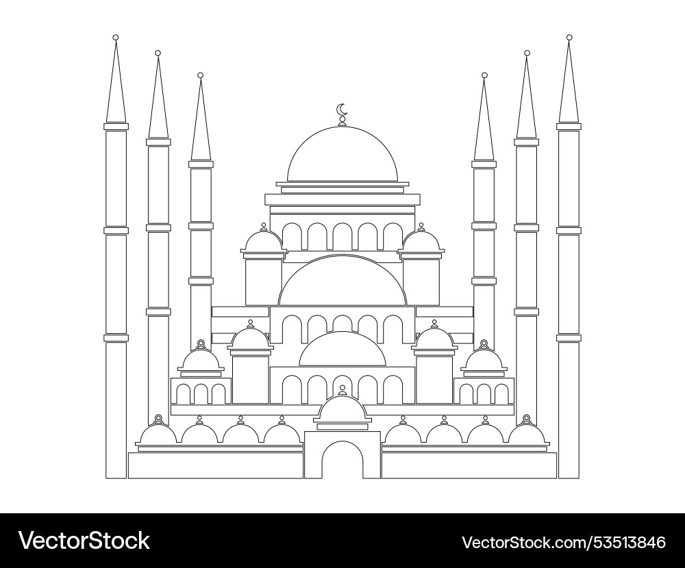 Blue mosque turkey istanbul sultan ahmet Vector Image