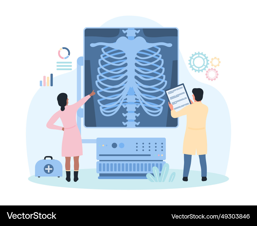 Chest roentgen examination radiology tiny Vector Image