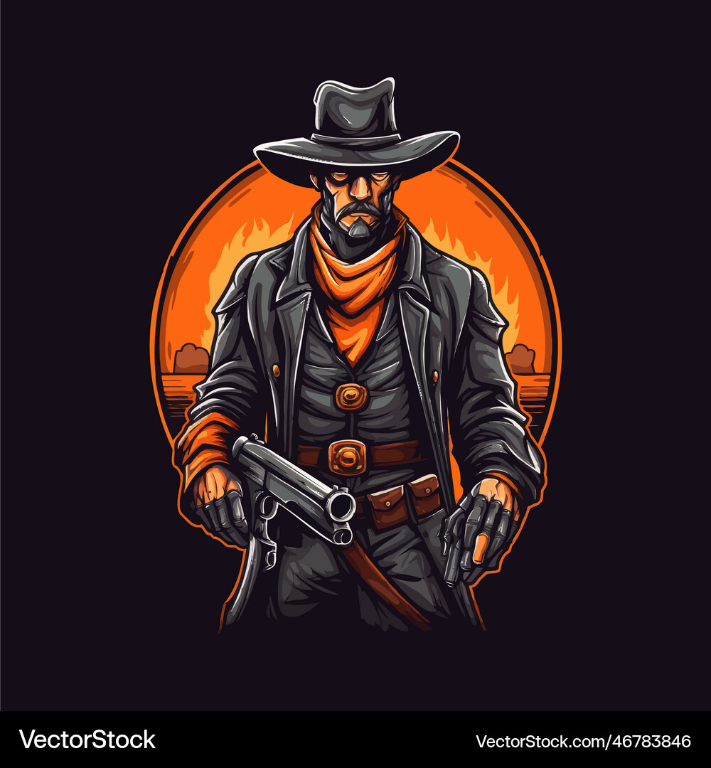 Esports Cowboy Logo Royalty Free Vector Image - VectorStock