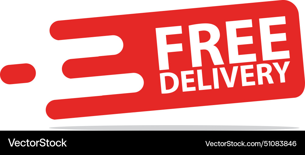 Free delivery red advertisement label Royalty Free Vector