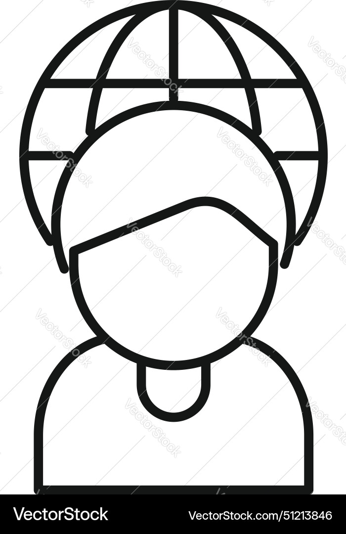 Global partner icon outline planet Royalty Free Vector Image