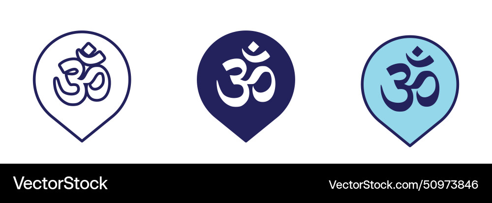 Hindu Temple Icon - Location Set Royalty Free Vector Image