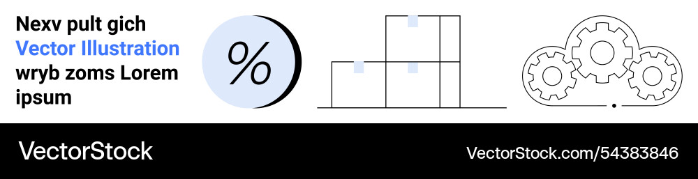 Modern design with percentage icon stacked boxes Vector Image