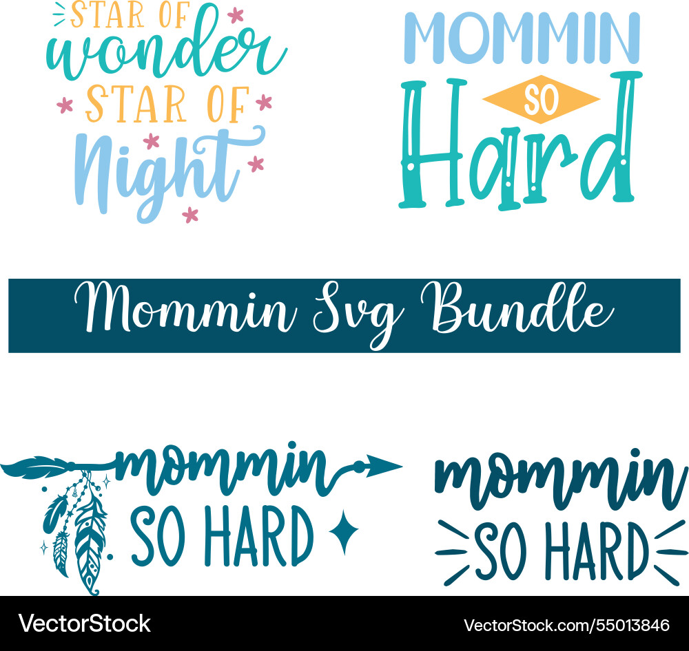 Mommin svg bundle 1 Royalty Free Vector Image - VectorStock