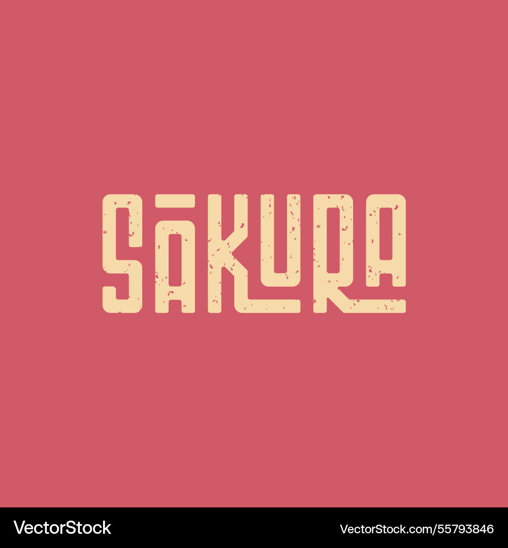 Sakura lettering typography Royalty Free Vector Image