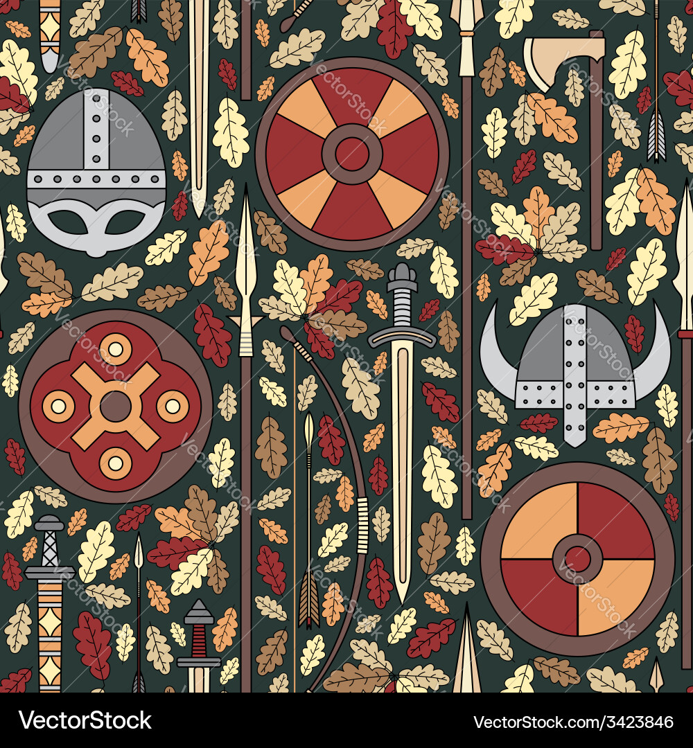 Seamless viking pattern 05 Royalty Free Vector Image