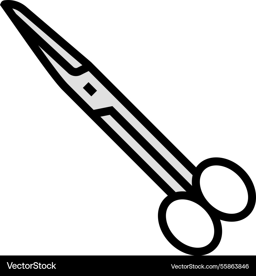 Surgical scissors surgeon color icon Royalty Free Vector