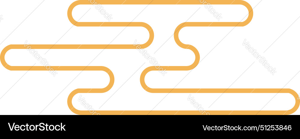 Traditional asian abstract geometric cloud outline