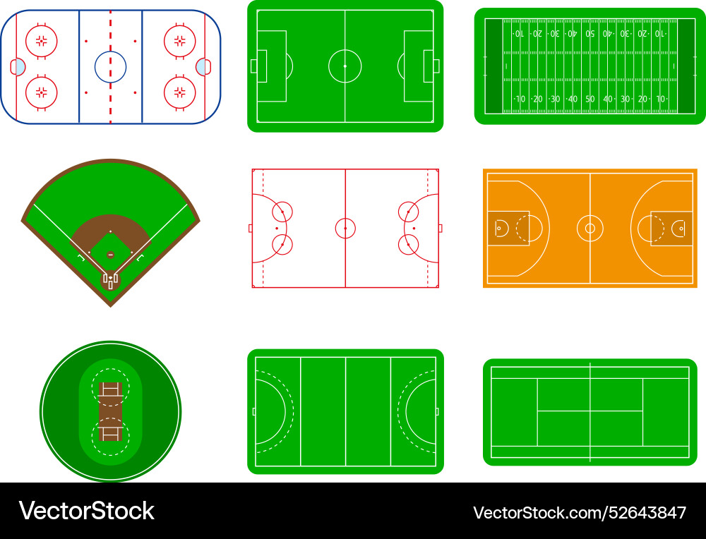 Baseball field layout with infield diamond Vector Image