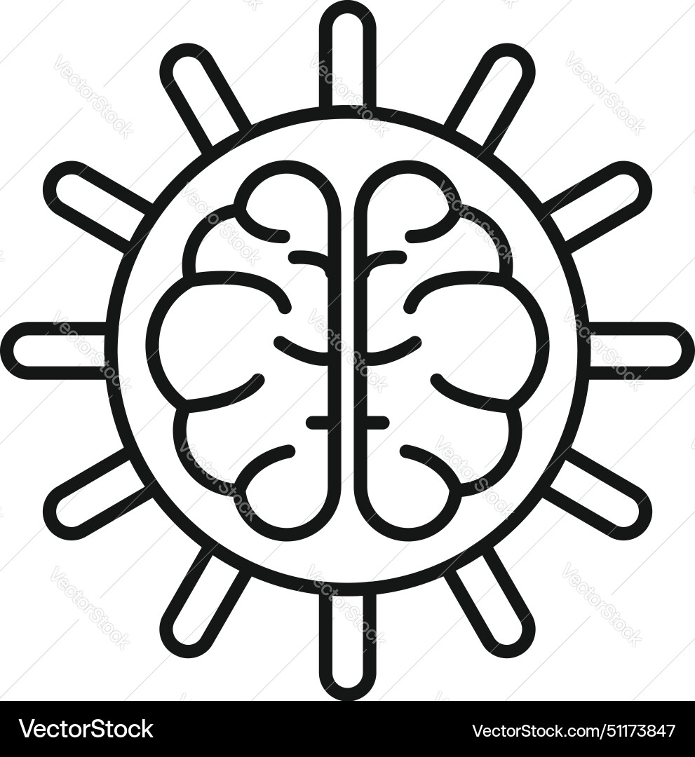 Blessed brain icon outline spiritual Royalty Free Vector