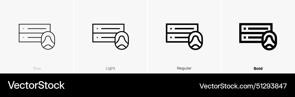 Database icon thin light regular and bold style Vector Image