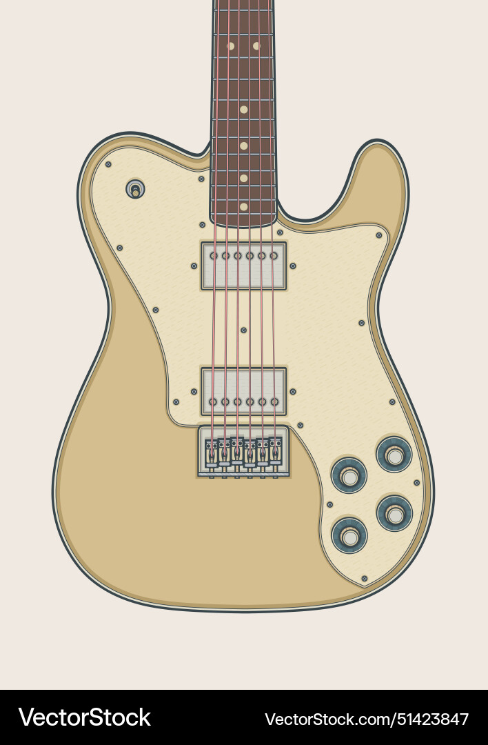 Deluxe solid body guitar Royalty Free Vector Image